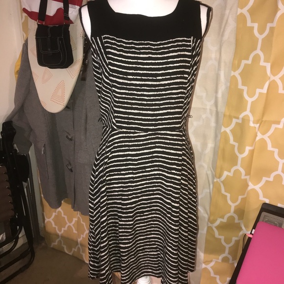 AB Studio | Dresses | Ab Studio Black And White Dress Fit And Flare 2 ...